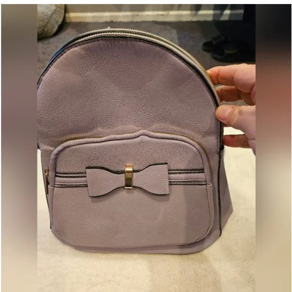 Bags | Free With Purchase Like New Faux Leather Lavender Backpack ...